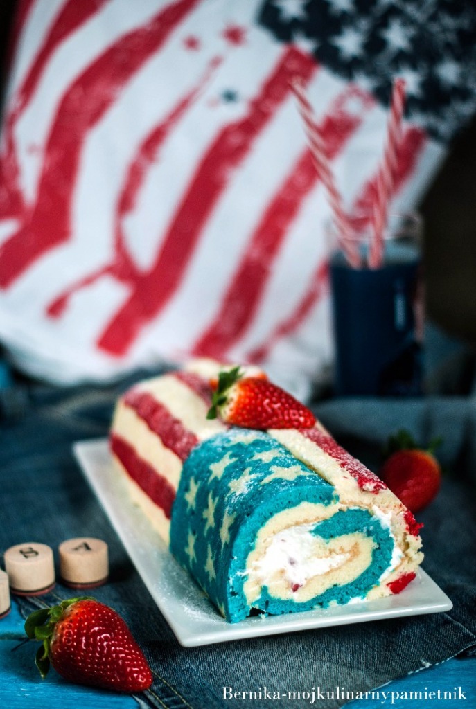 Rolada flaga amerykańska - roll cake